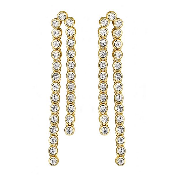 9EP703 DLUX GP SS BEZEL UPSIDE DOWN U EARRINGS – Wesley Hills Boutique