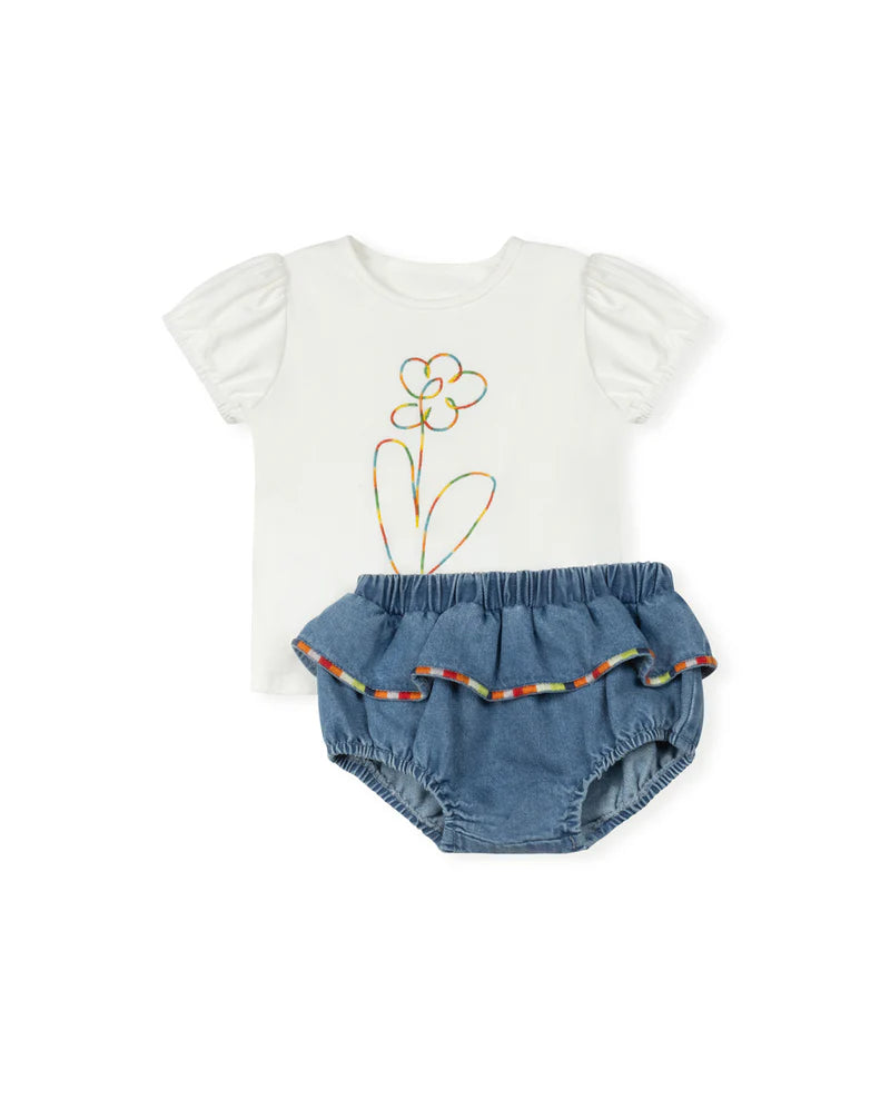 C-25607 PHIL & PHOEBE ZURI FLOWER TEE + BLOOMERS 2PC SET – Wesley Hills ...