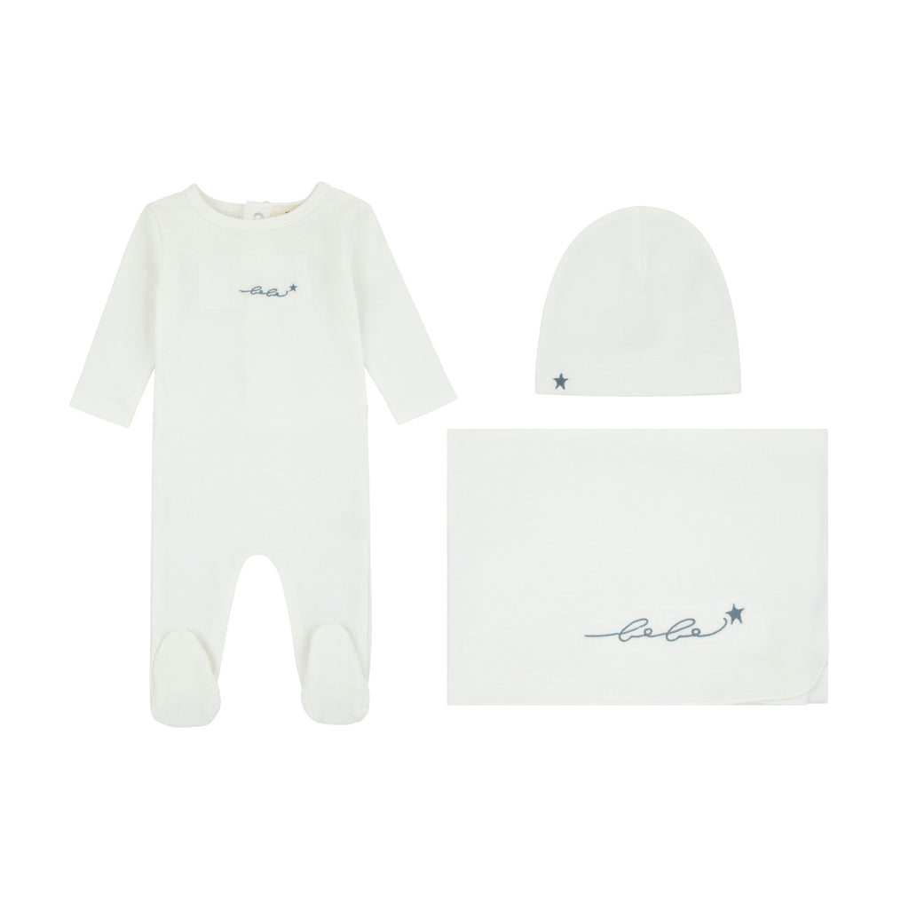 215201 NOGGI MUSLIN PATCH FOOTIE 3PC SET – Wesley Hills Boutique